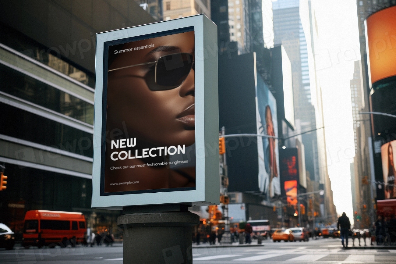 City advertisement sign editable mockup | Premium Mockup Generator ...