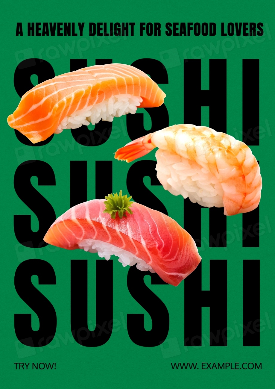 Sushi poster template | Premium Editable Template - rawpixel