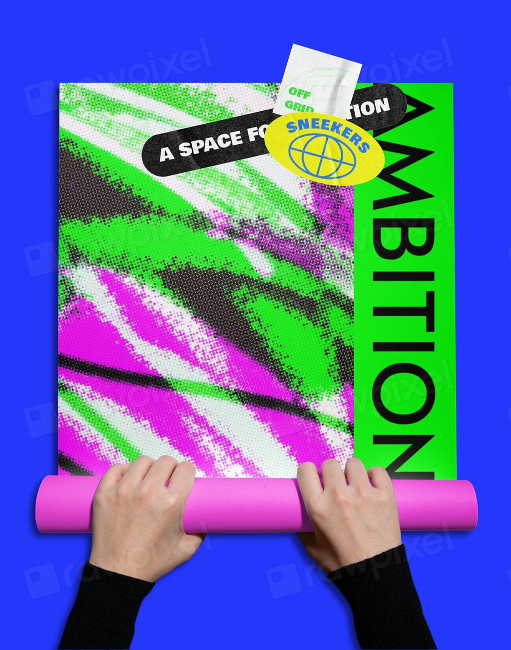 Poster flat lay mockup, editable | Premium Mockup Generator - rawpixel