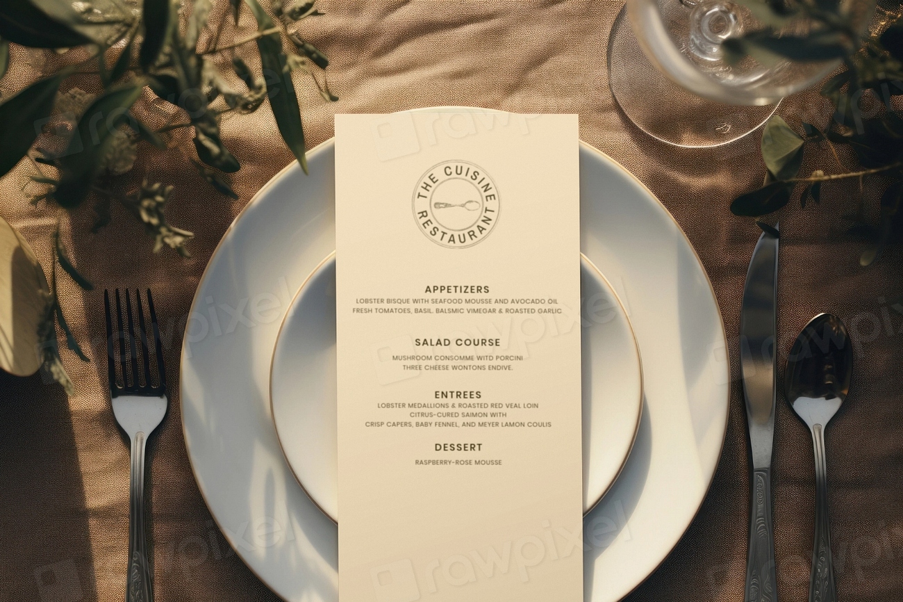 Restaurant menu card editable mockup | Premium Mockup Generator - rawpixel