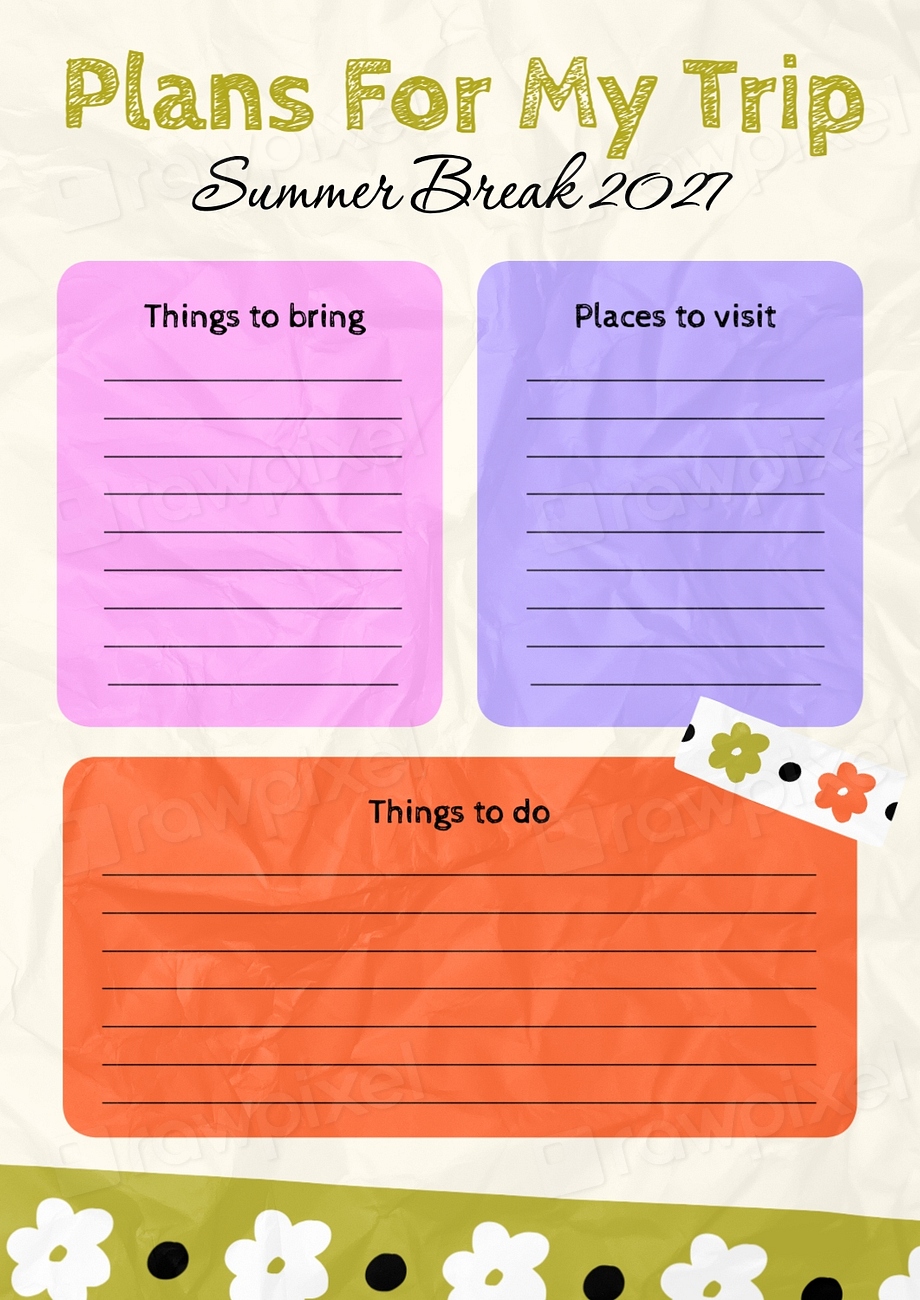 Trip planner template, editable design | Premium Editable Template ...