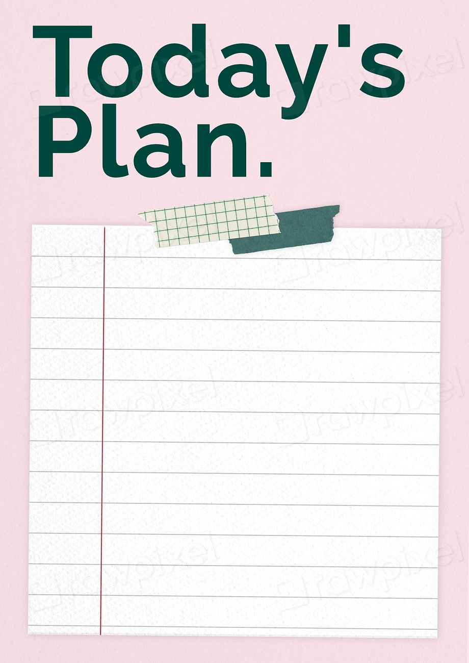 Today's plan planner template, editable | Free Editable Template - rawpixel