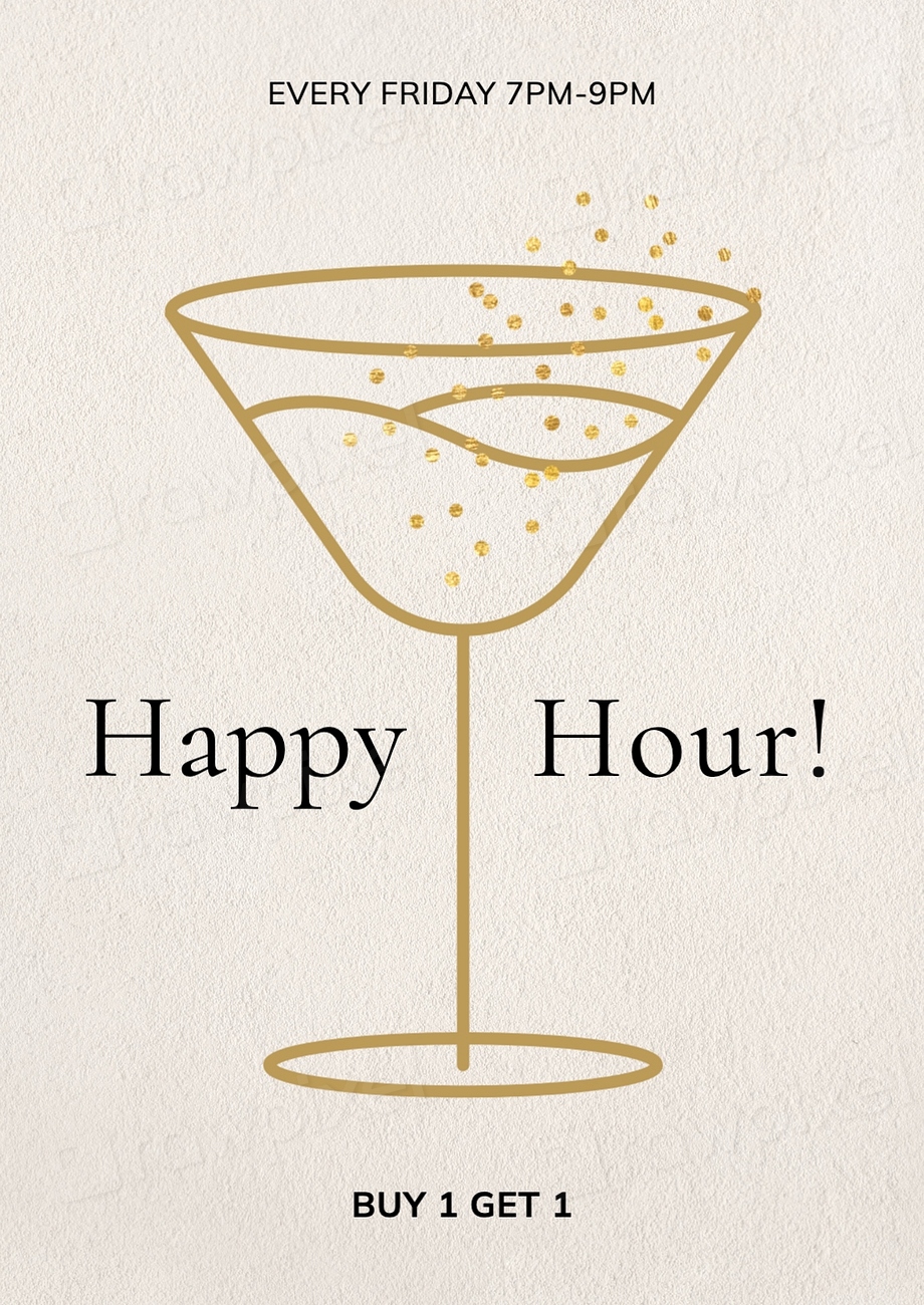 Happy hour poster template | Premium Editable Template - rawpixel