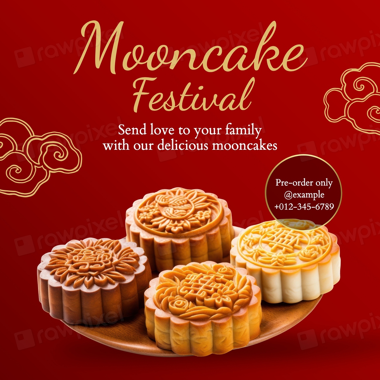 Mooncake festival Instagram post template | Premium Editable Template - rawpixel