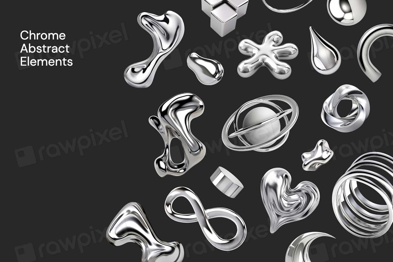 3D chrome abstract, editable design | Premium Editable Design - rawpixel