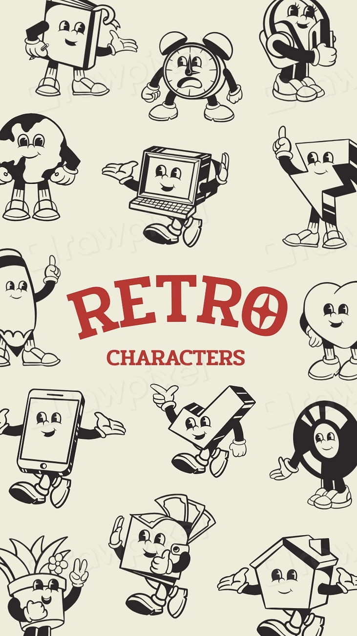 Retro character, editable design element | Premium Editable Design ...