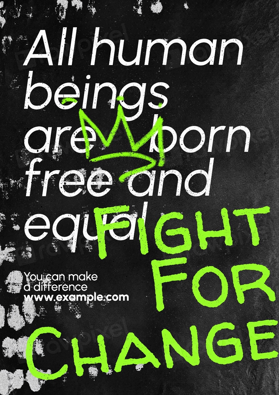 All human beings are born | Free Editable Template - rawpixel