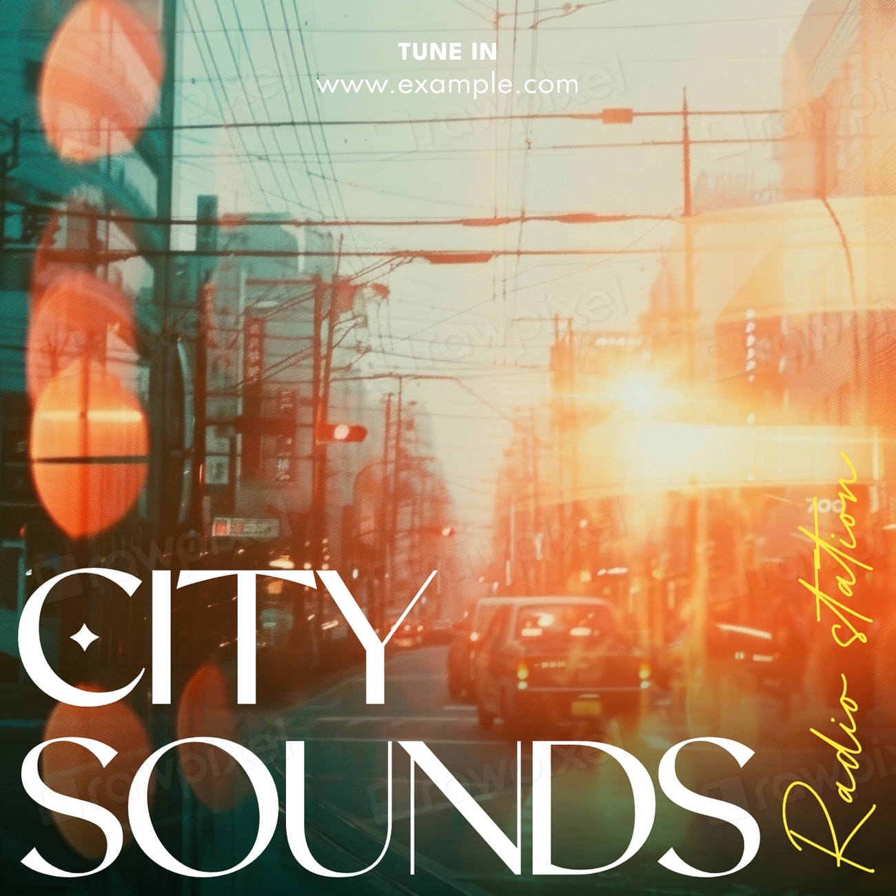 City sounds cover template | Premium Editable Template - rawpixel