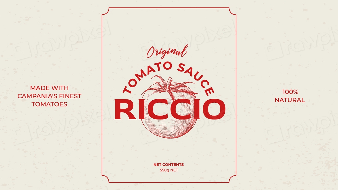 Tomato sauce label template, editable | Premium Editable Template - rawpixel