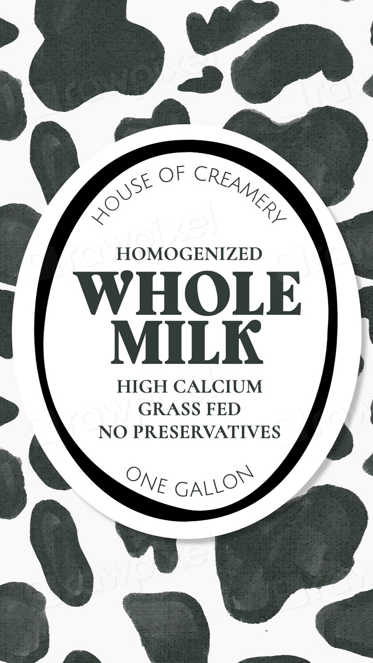 Whole milk label template, editable | Premium Editable Template - rawpixel