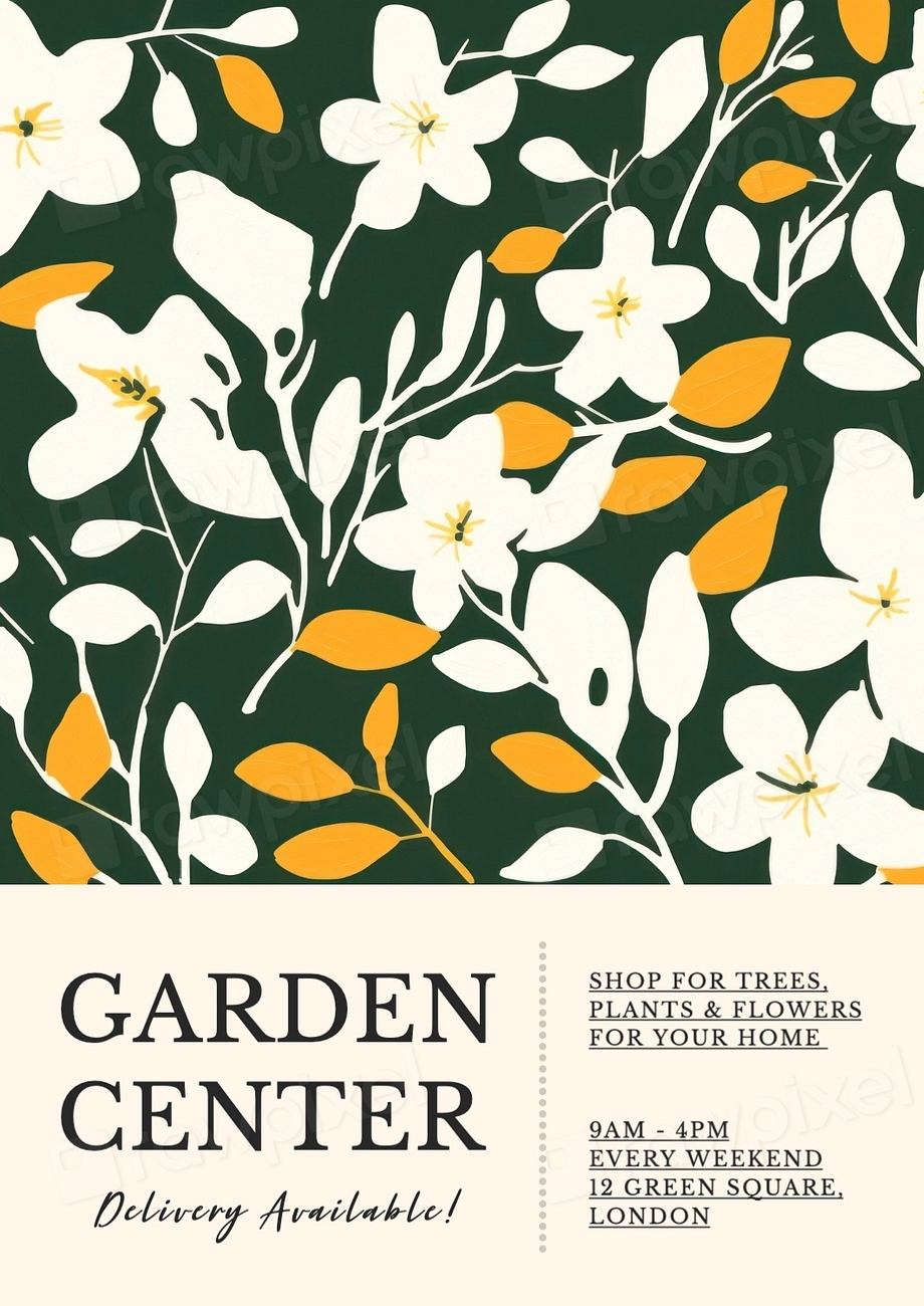 Garden center poster template, editable | Premium Editable Template ...