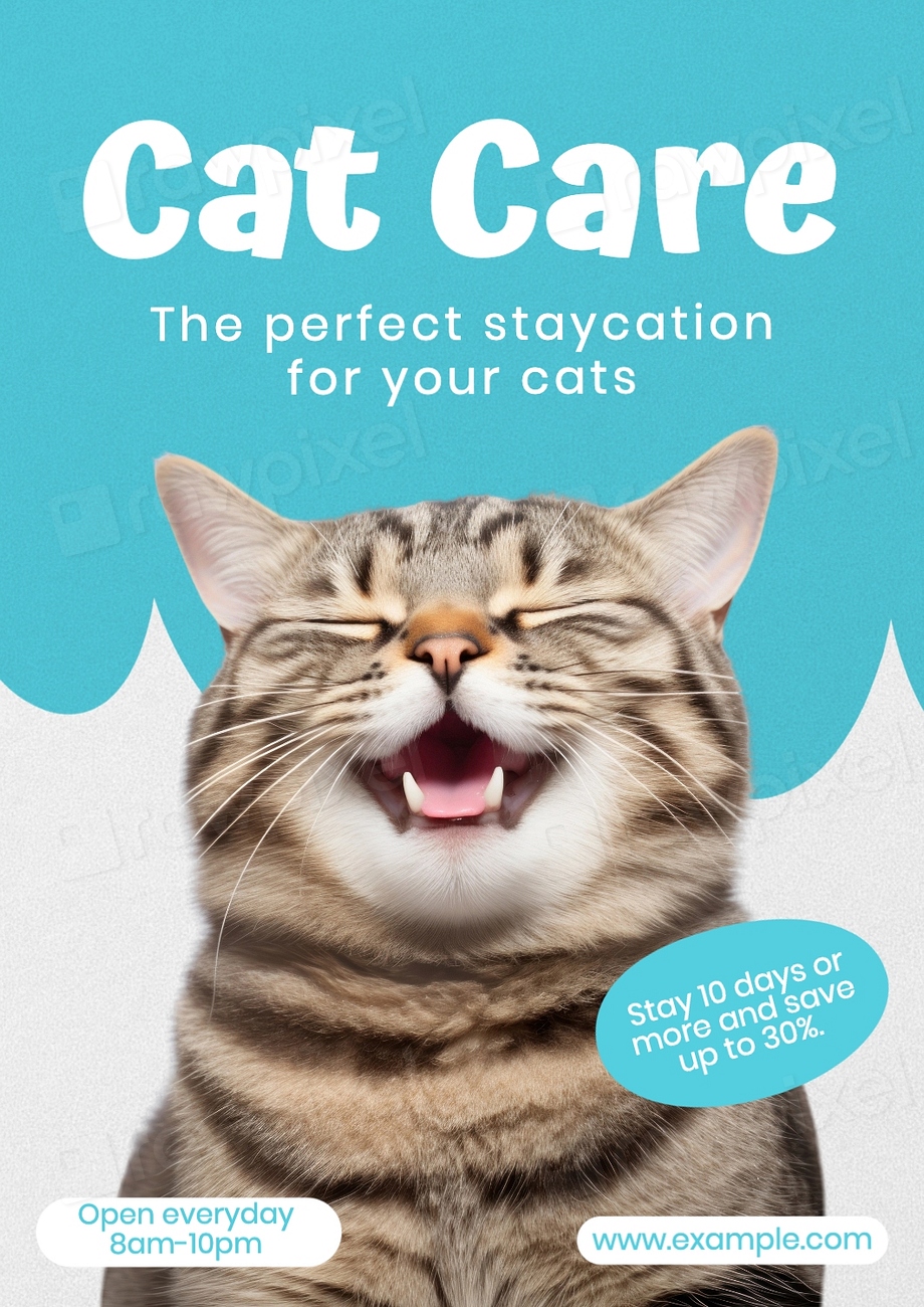 Cat care poster template | Premium Editable Template - rawpixel