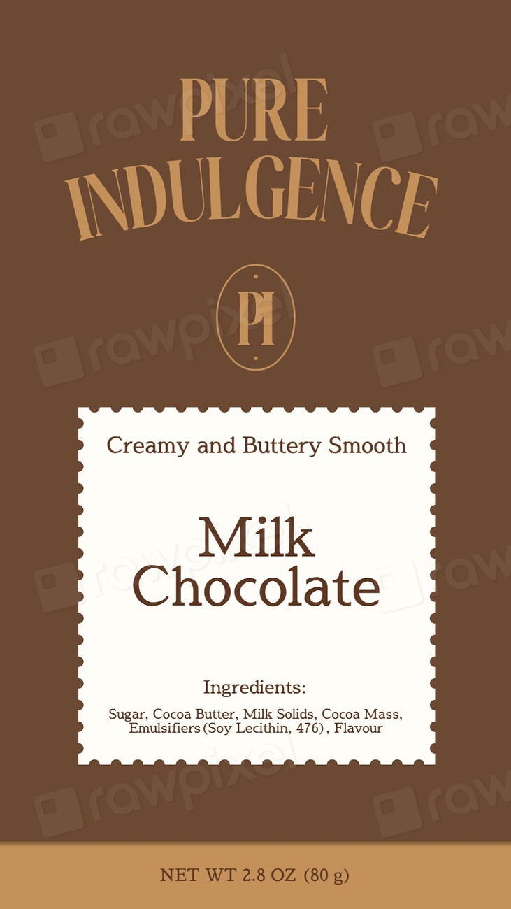 Milk chocolate label template, editable | Premium Editable Template ...