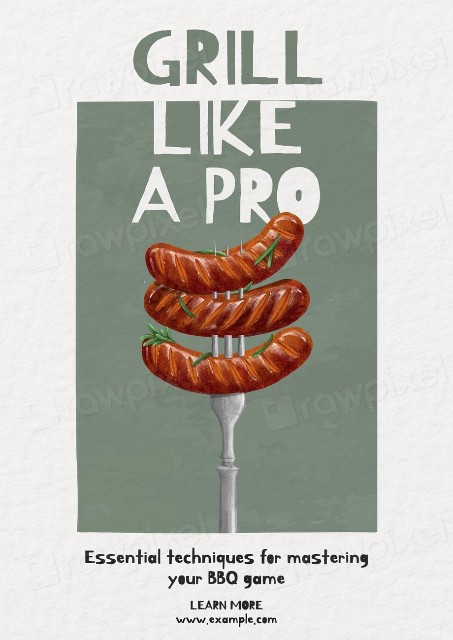 BBQ grilling techniques poster template | Premium Editable Template ...