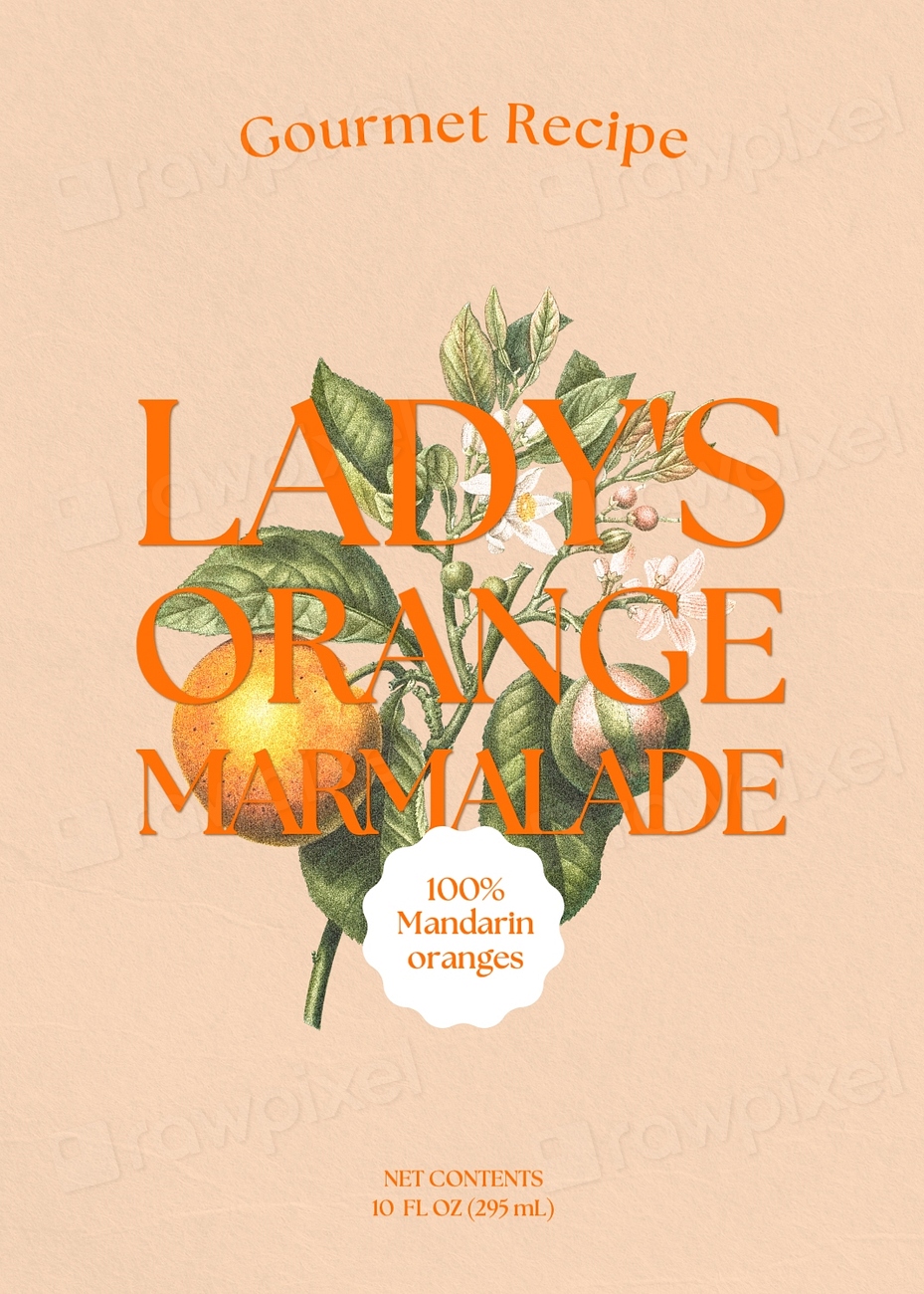 Orange marmalade label template, editable | Premium Editable Template ...