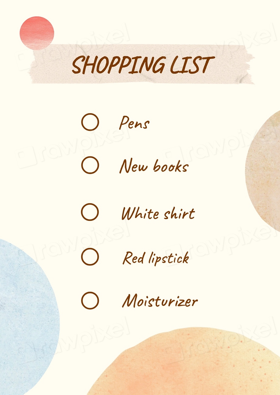 Shopping list planner template | Premium Editable Template - rawpixel