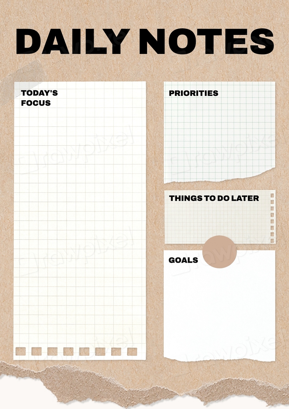 Daily notes planner template | Premium Editable Template - rawpixel