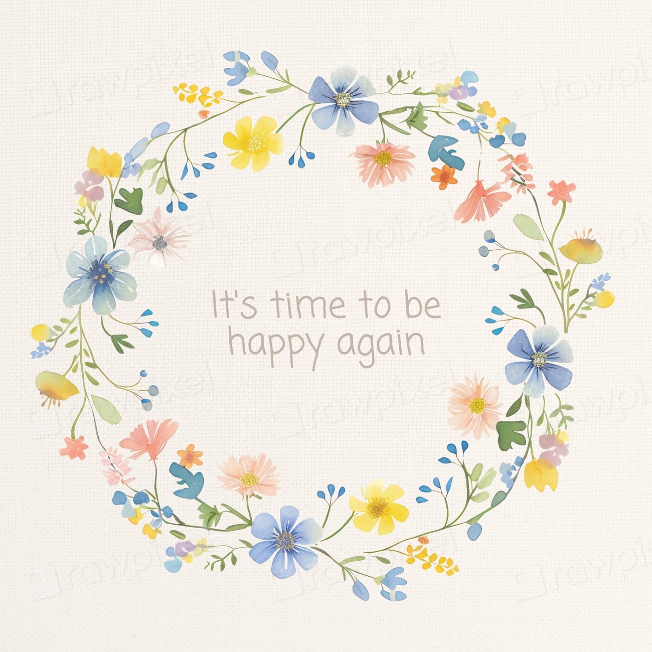 Be happy quote Instagram post | Premium Editable Template - rawpixel