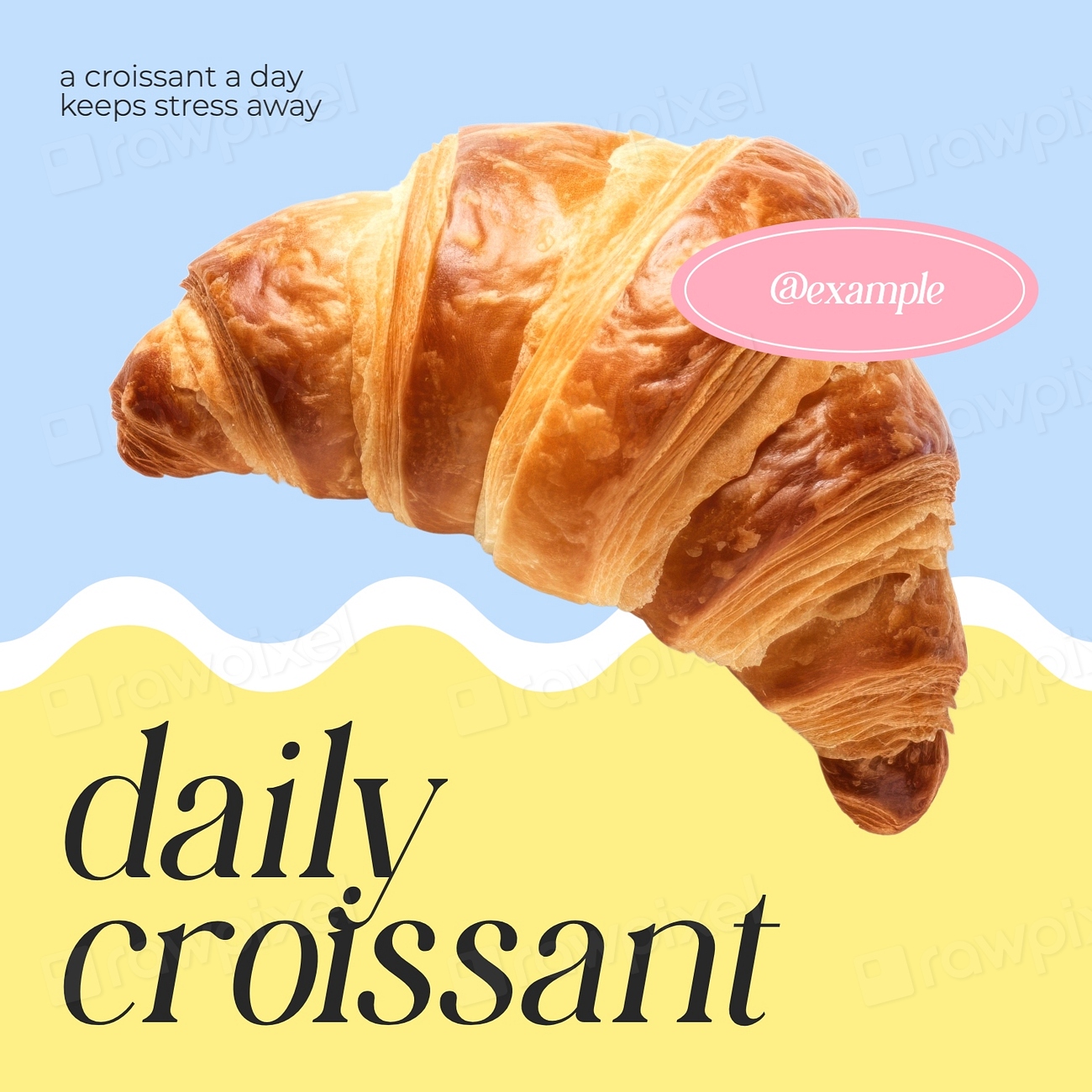 Croissant bakery shop post template | Premium Editable Template - rawpixel