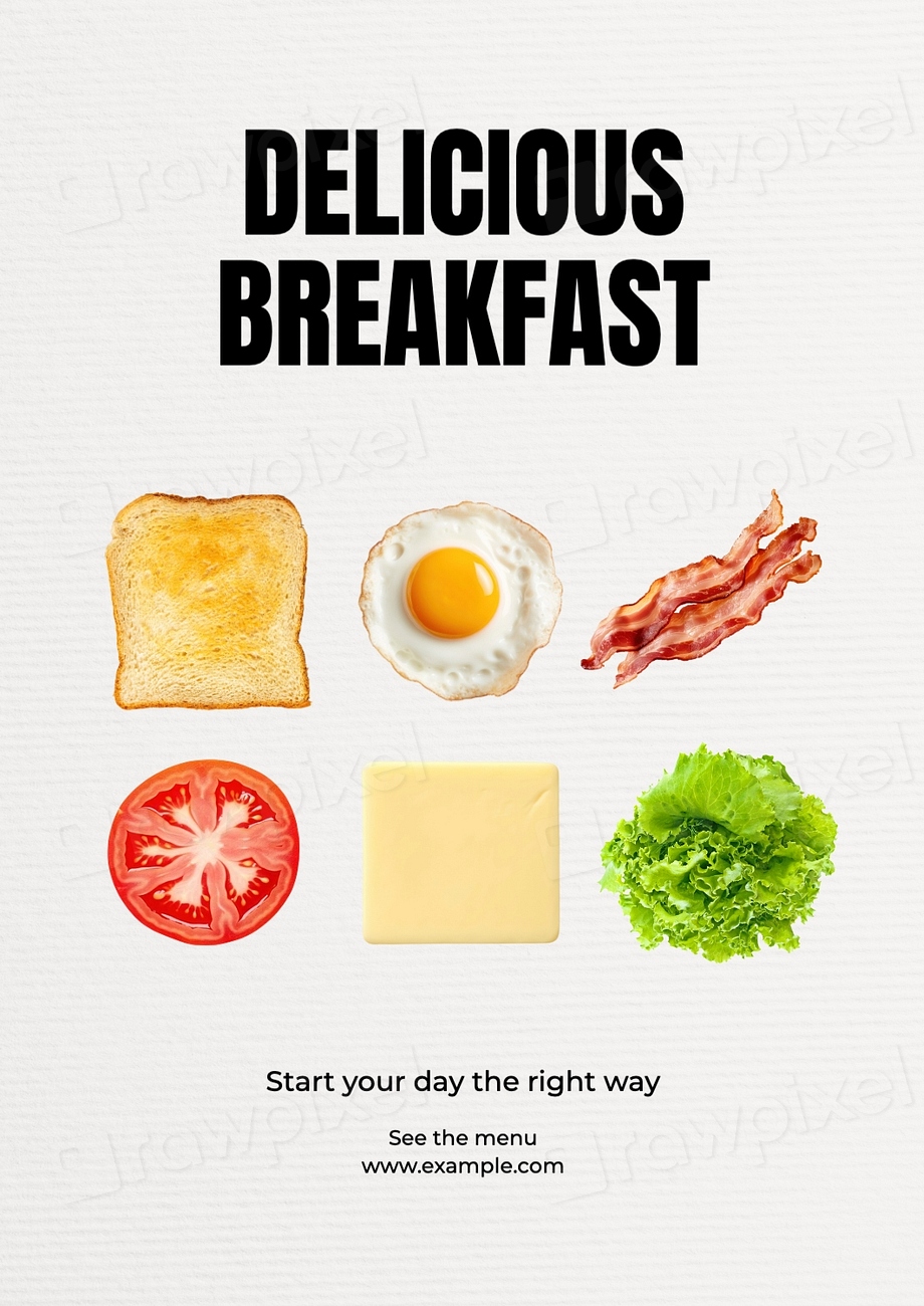 Breakfast menu poster template | Premium Editable Template - rawpixel