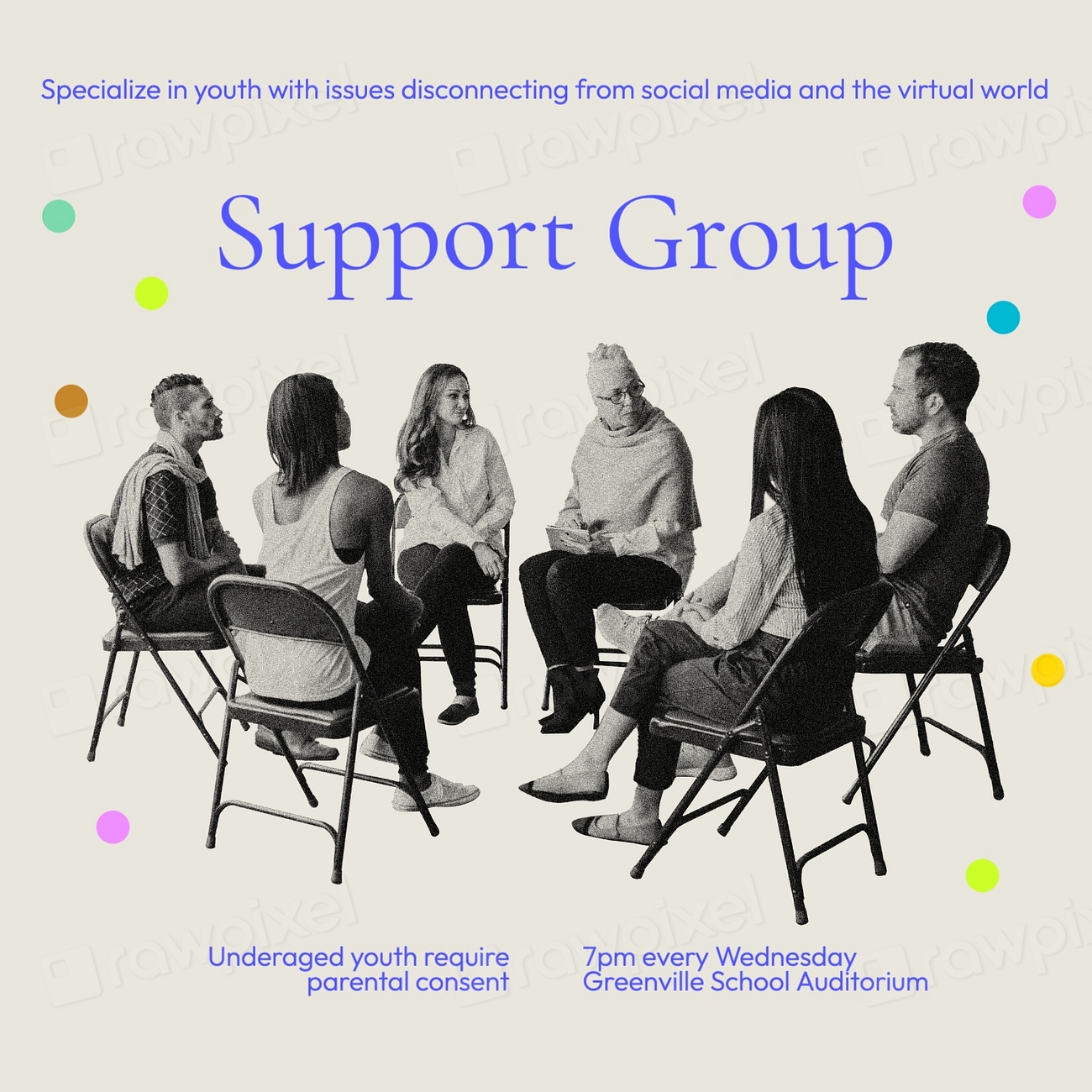 Support group Instagram post template | Free Editable Template - rawpixel