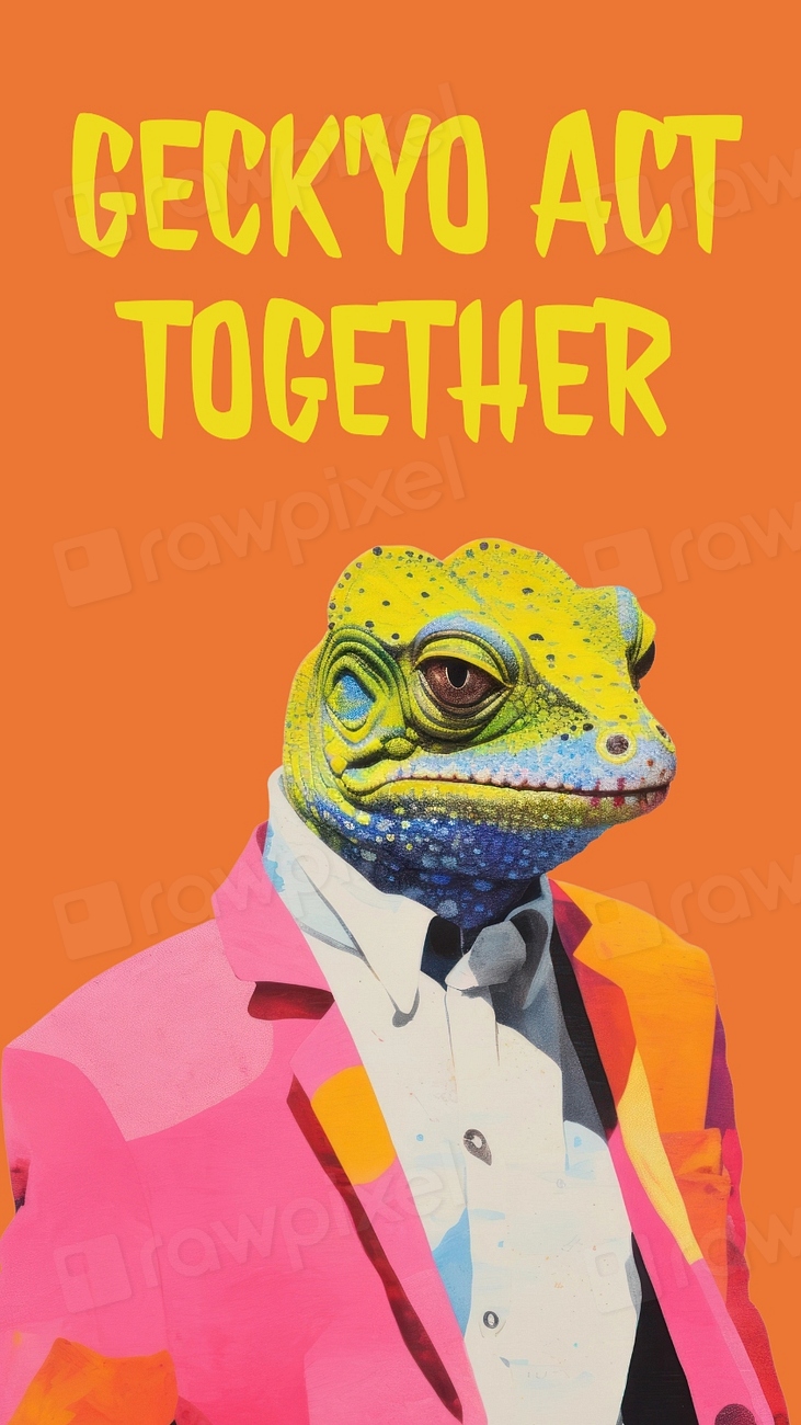 Gecko pun quote Instagram story | Free Editable Template - rawpixel