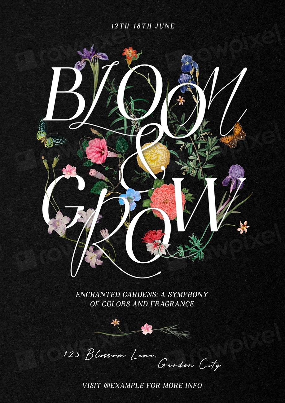 Bloom fest poster template, editable | Premium Editable Template - rawpixel