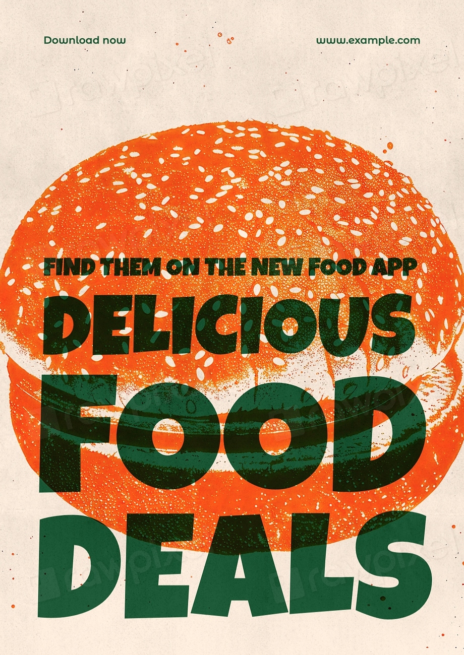 Food app poster template | Premium Editable Template - rawpixel