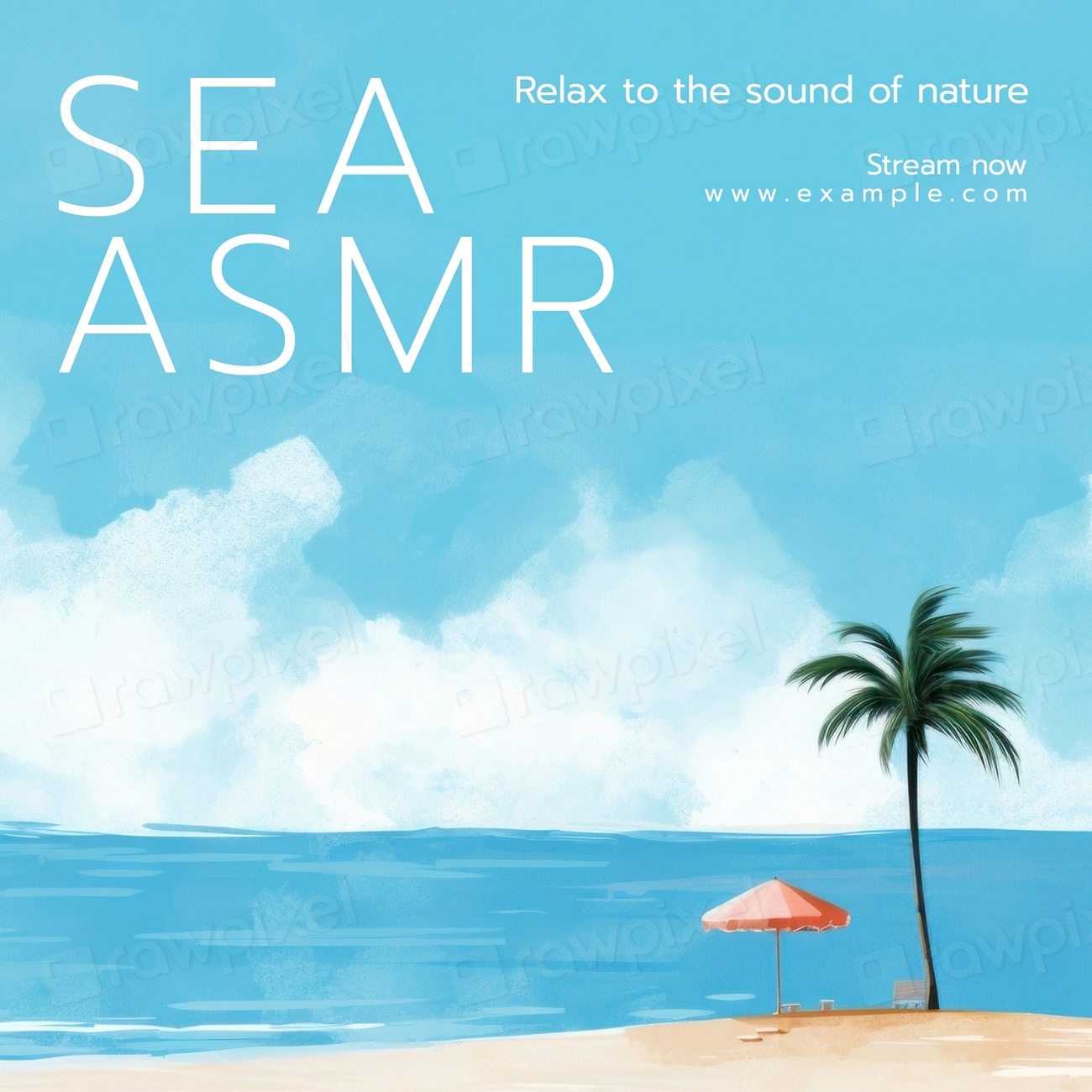 Sea ASMR Facebook post template | Premium Editable Template - rawpixel