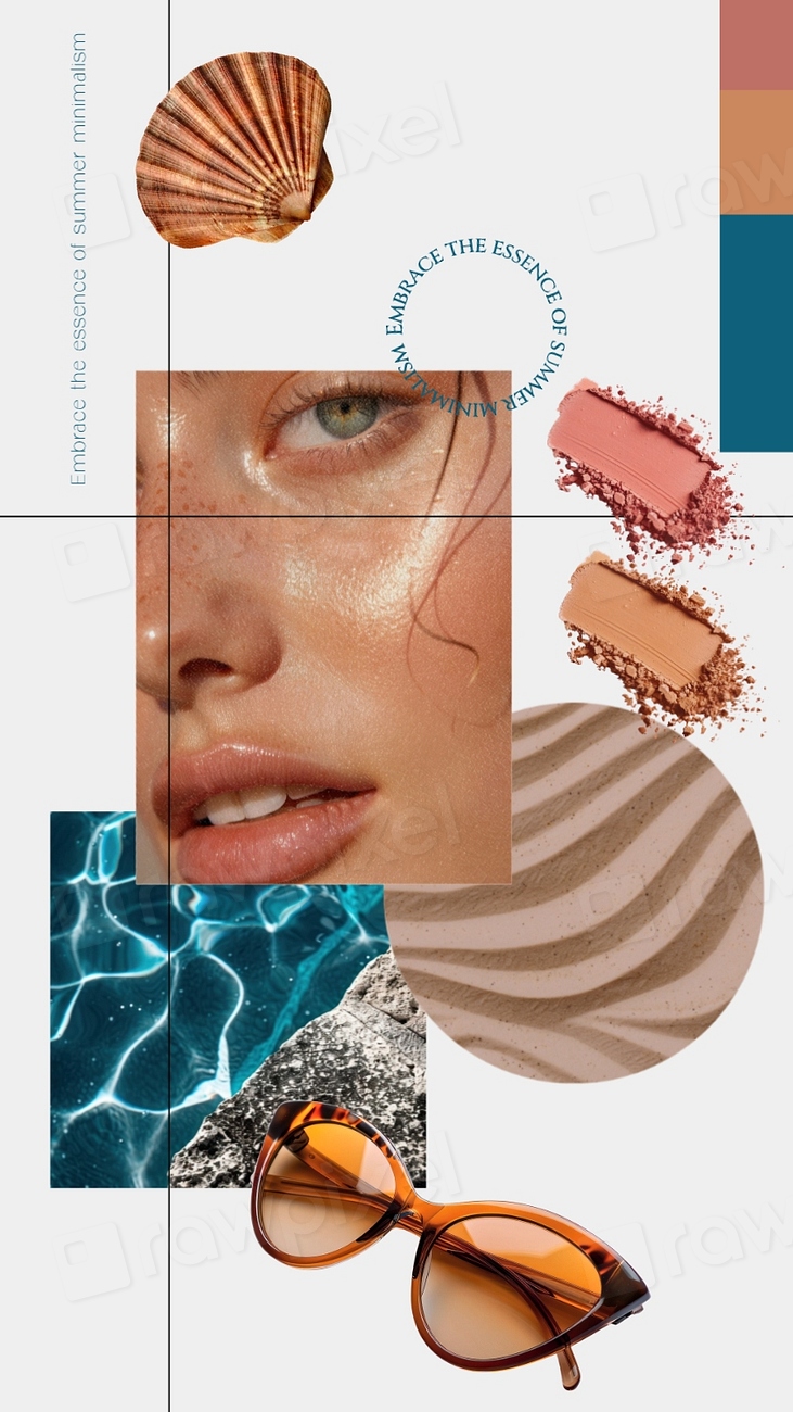 Aesthetic Summer beauty mood board | Premium Moodboard Maker - rawpixel