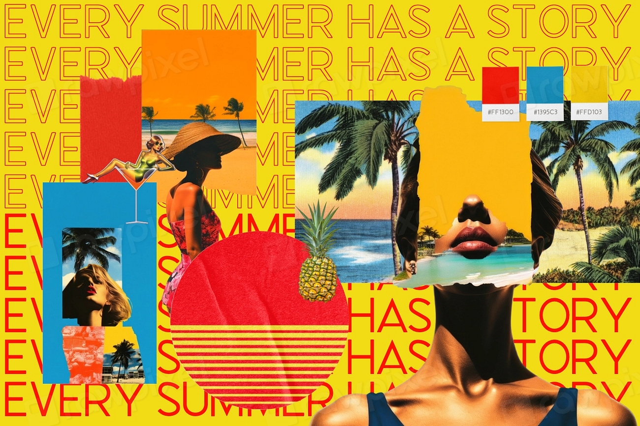 Colorful Summer mood board mockup | Premium Moodboard Maker - rawpixel