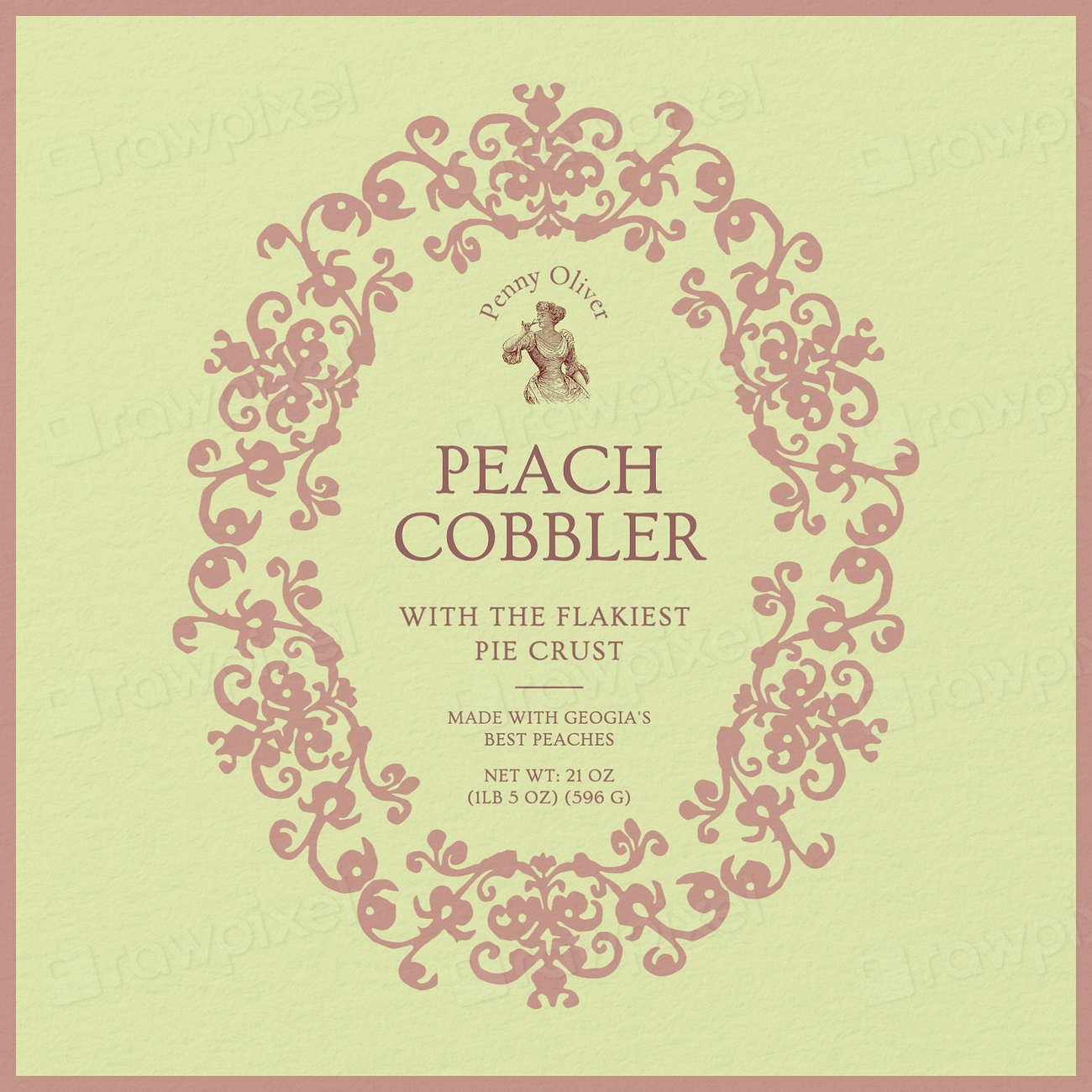 Peach Cobbler Pie label template, | Premium Editable Template - rawpixel