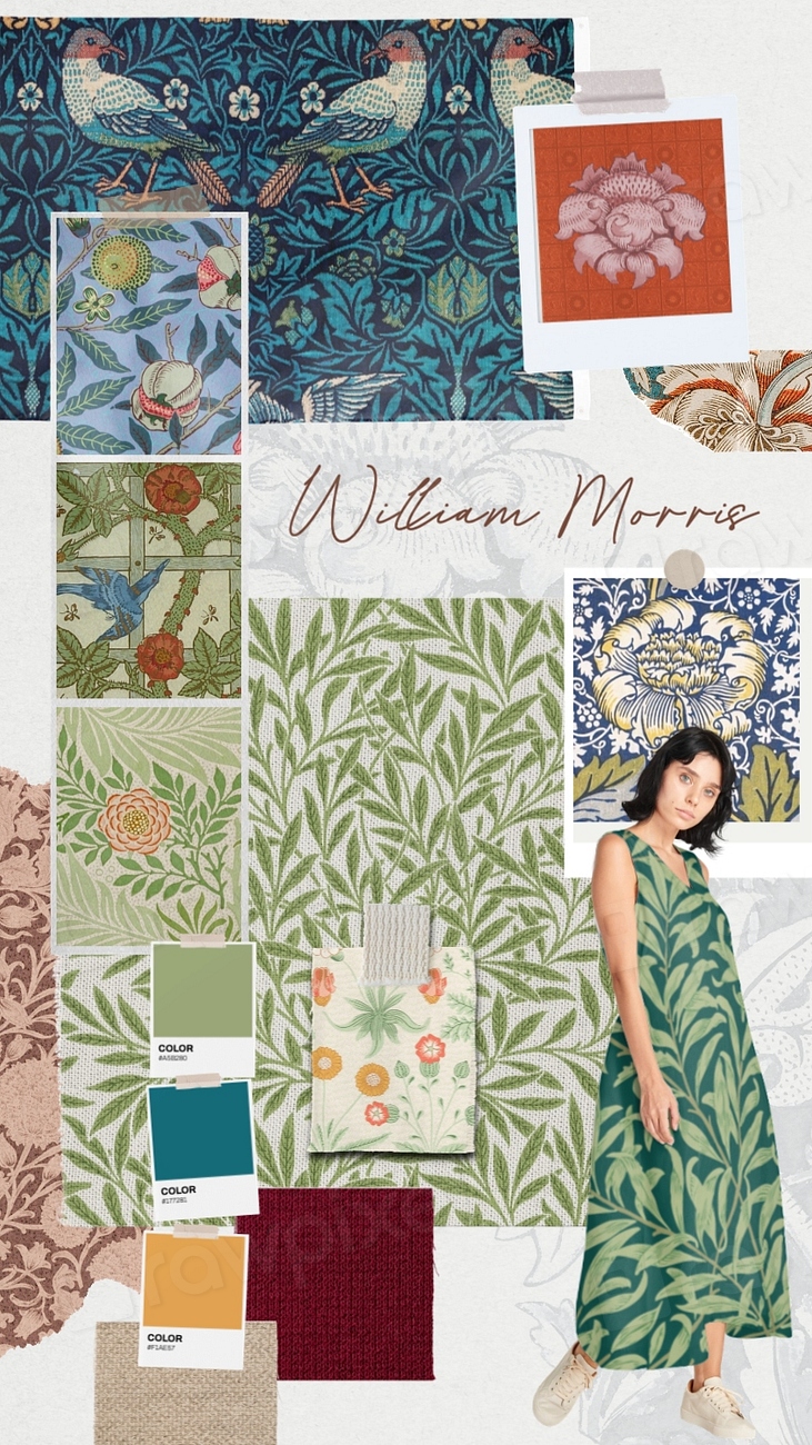 Fashion dress pattern mood board | Premium Moodboard Maker - rawpixel