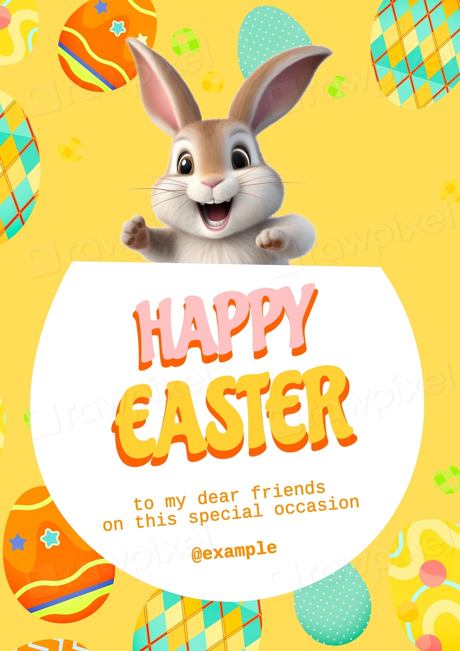 Happy Easter poster template | Premium Editable Template - rawpixel