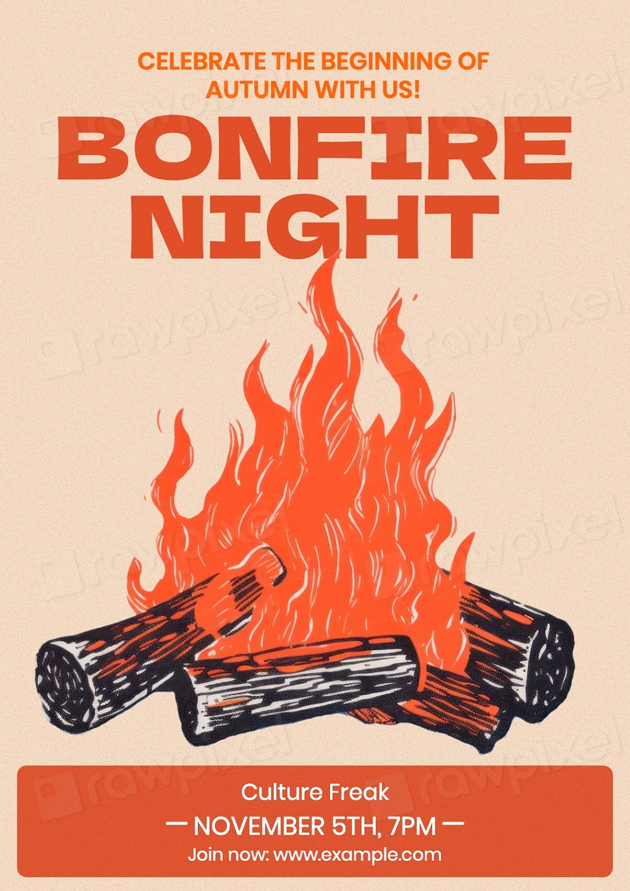 Bonfire night poster template | Premium Editable Template - rawpixel