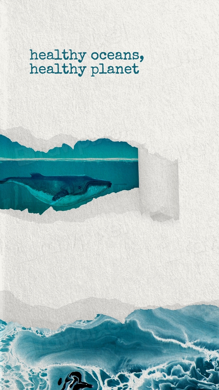 Healthy oceans & planet mobile | Premium Editable Template - rawpixel