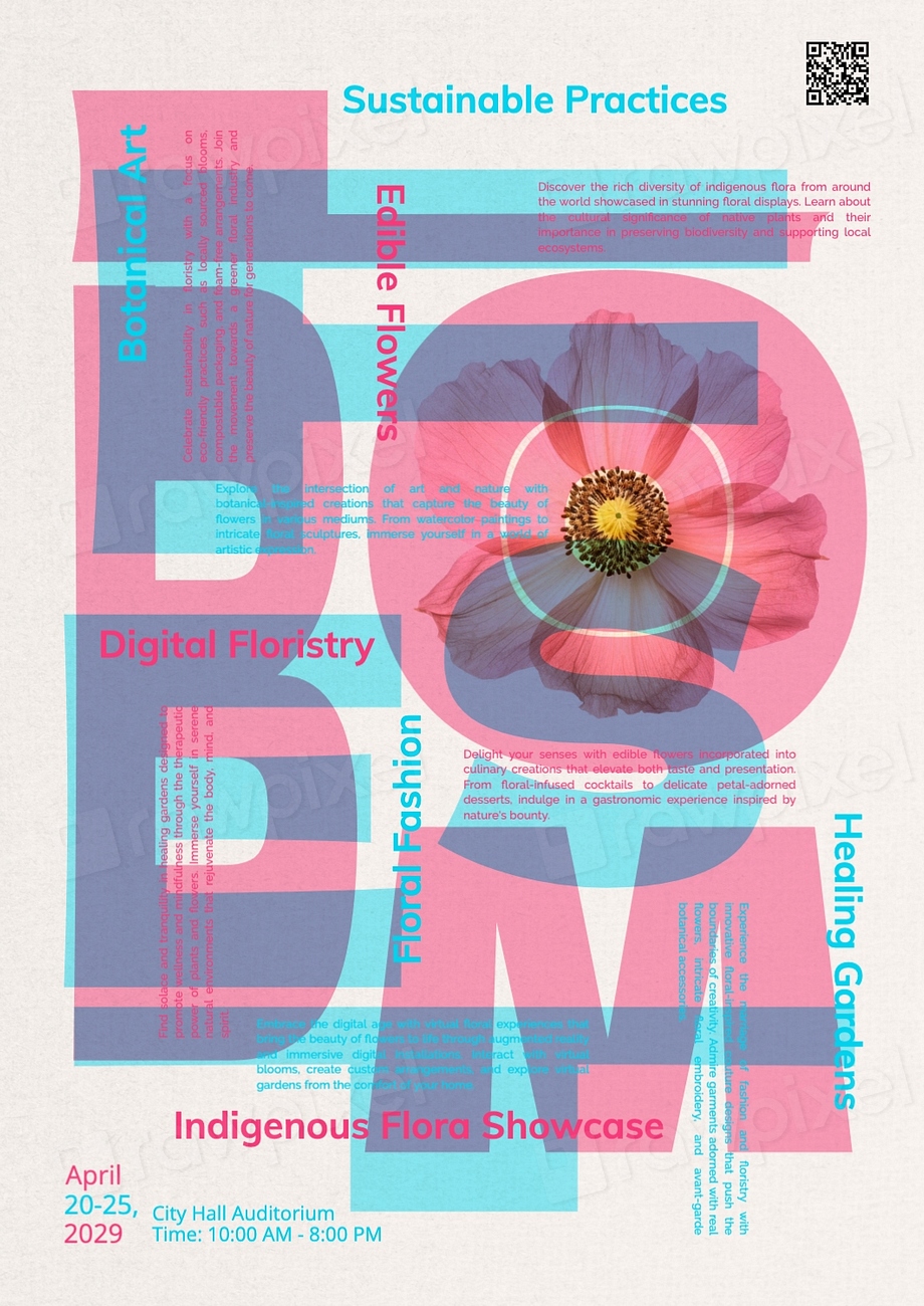 Flower festival poster template, editable | Premium Editable Template ...