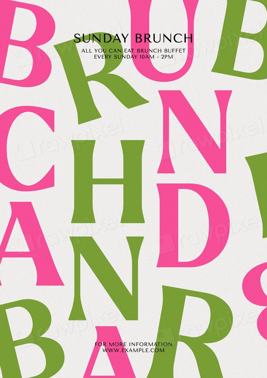 Sunday brunch poster template, editable | Free Editable Template - rawpixel