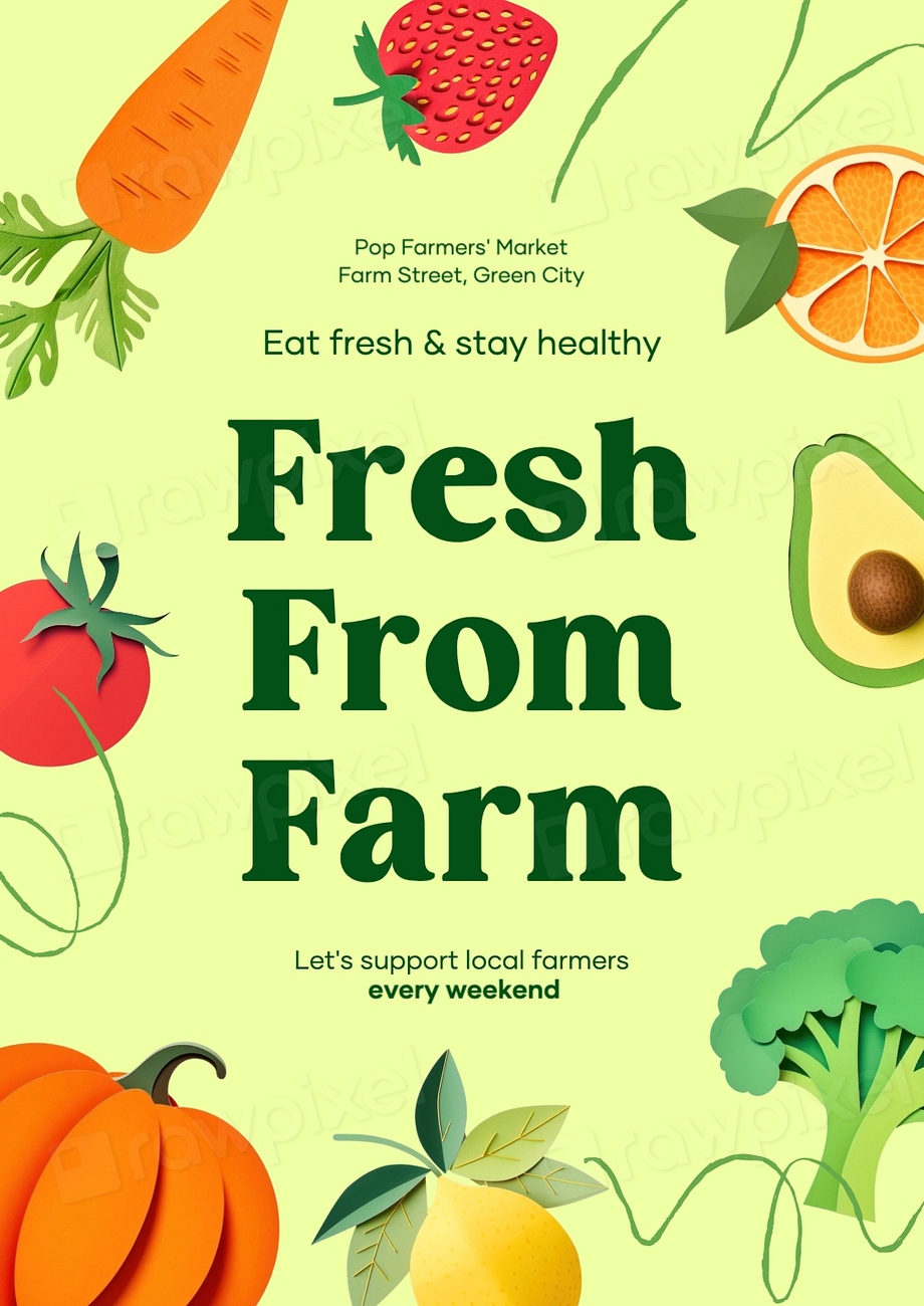 Fresh from farm poster template | Premium Editable Template - rawpixel