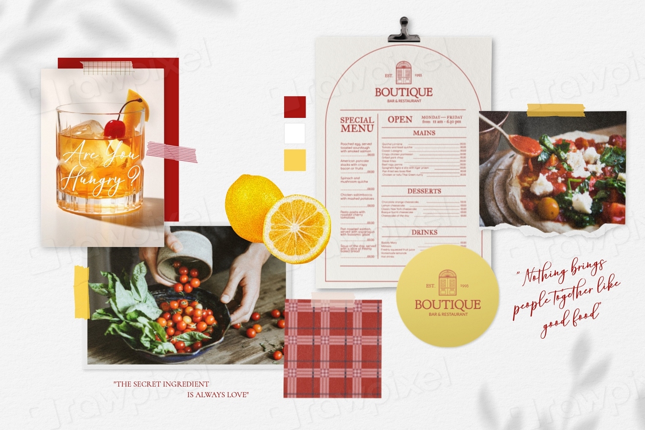 Retro bar mood board, editable | Premium Moodboard Maker - rawpixel