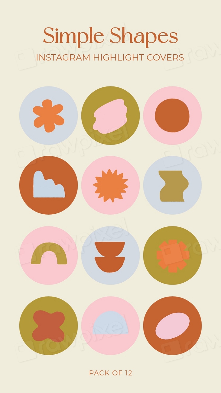 Simple shape Instagram story highlight | Free Editable Template - rawpixel
