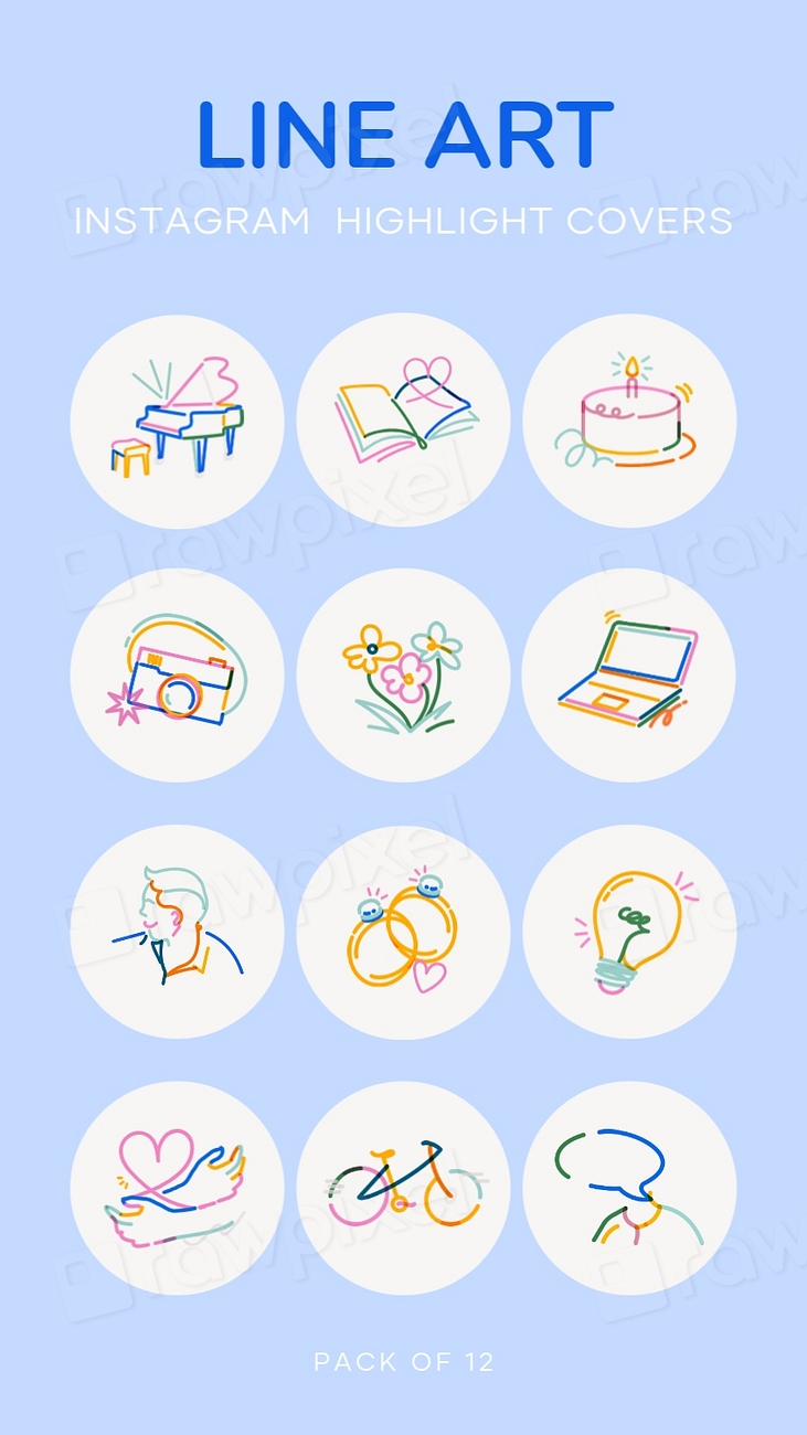 Colorful Instagram story highlight cover | Free Editable Template ...