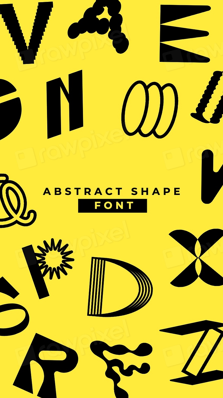 Black abstract shape font Pinterest | Premium Editable Design - rawpixel