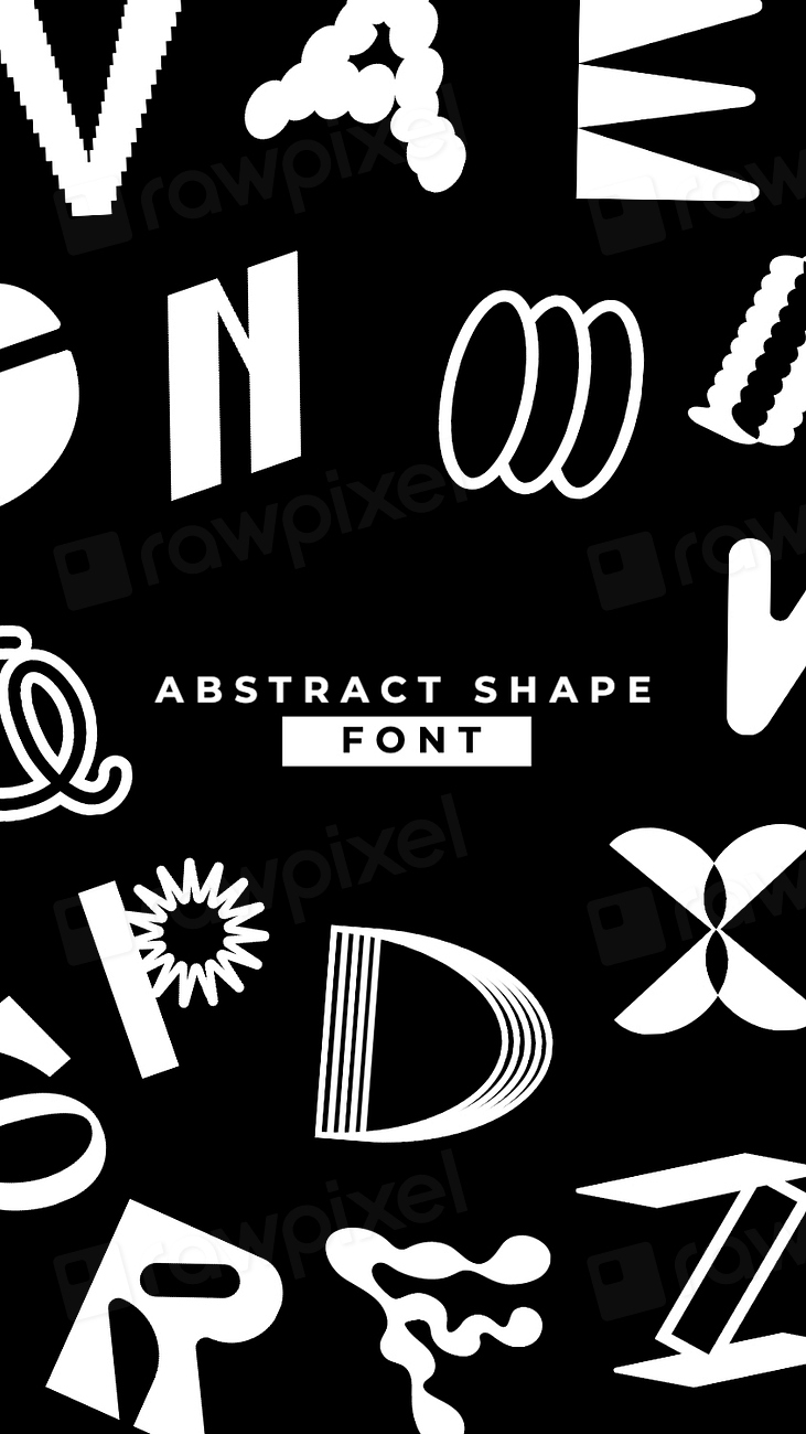 White abstract shape font Pinterest | Premium Editable Design - rawpixel