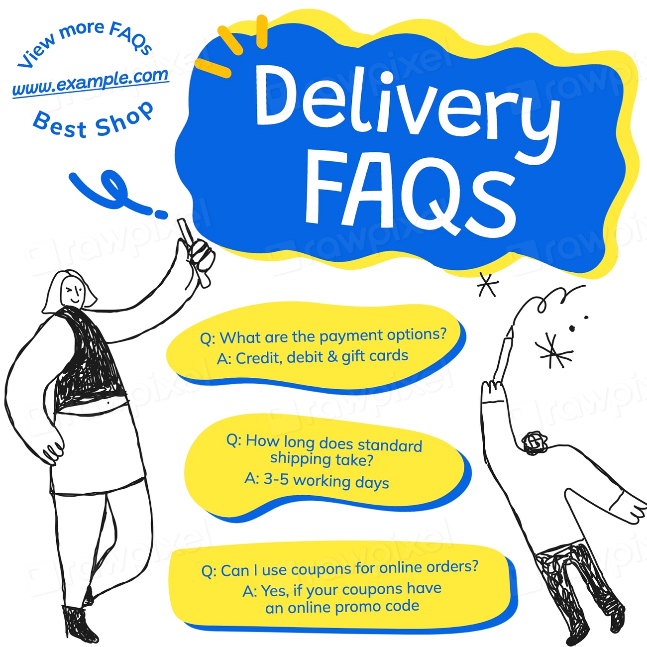 Delivery FAQs Instagram post template, | Premium Editable Template - rawpixel