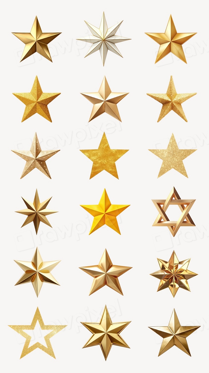 Gold star element set remix | Premium Editable Design - rawpixel