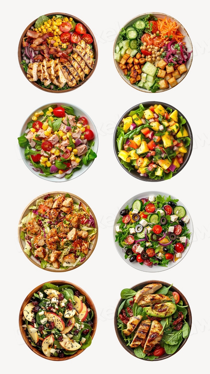 Healthy bowl aerial view set, | Premium Editable Design - rawpixel