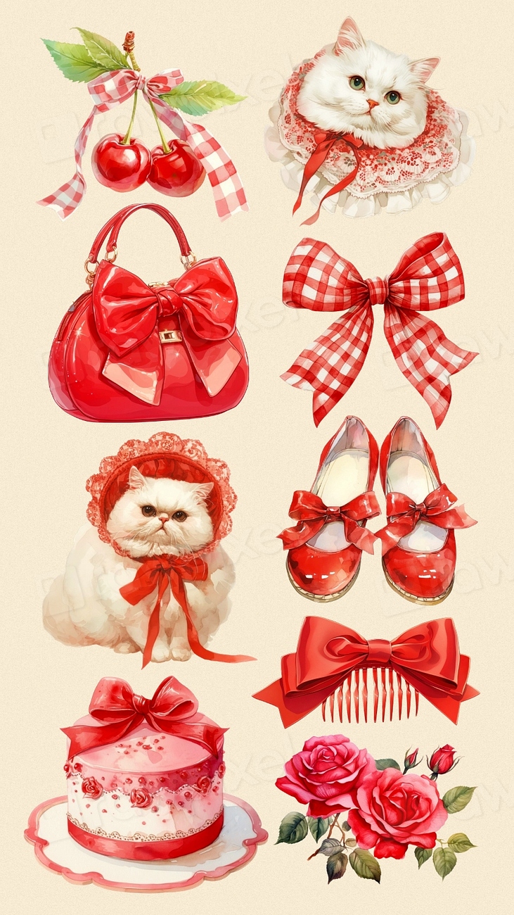 Editable watercolor red coquette element | Premium Editable Design ...