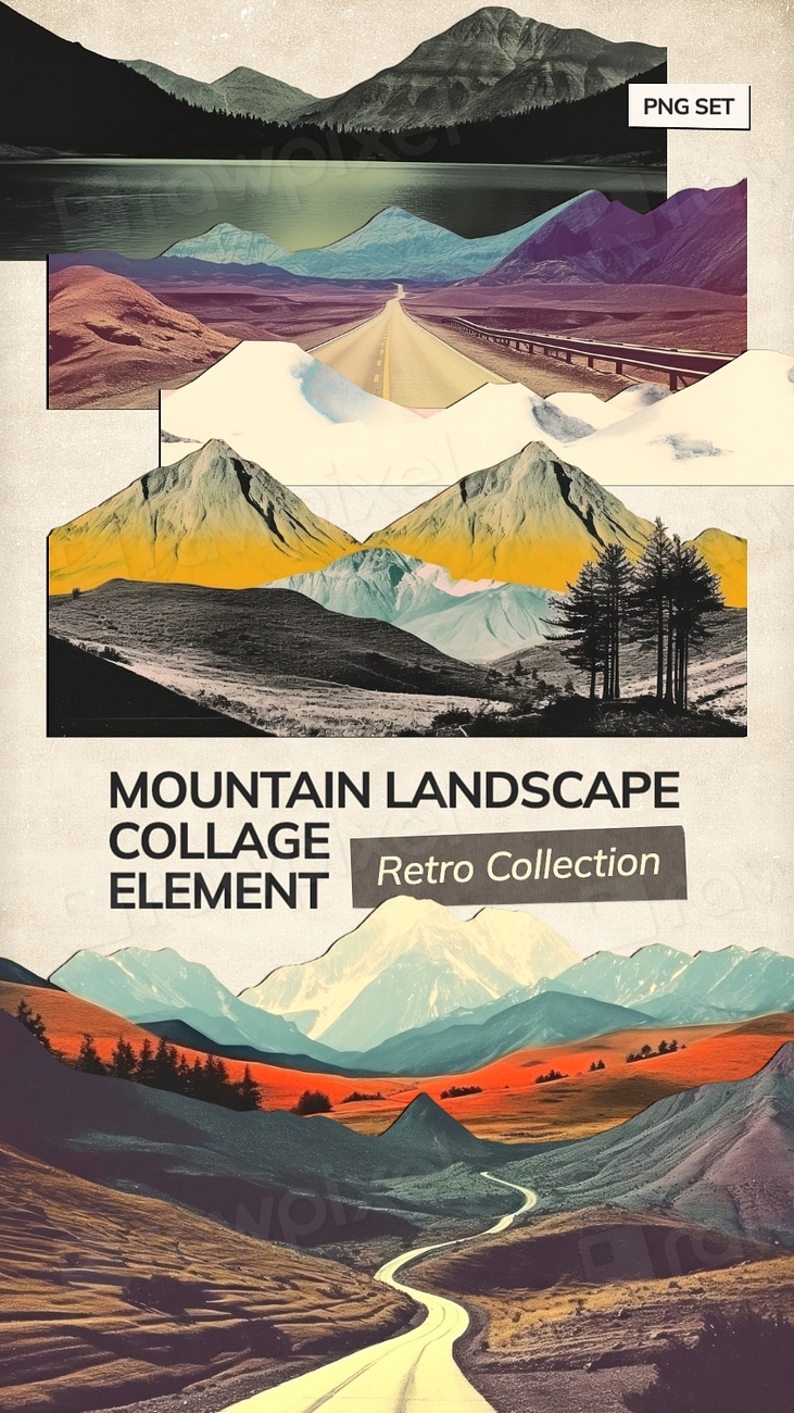Editable retro mountain landscape design | Premium Editable Design ...