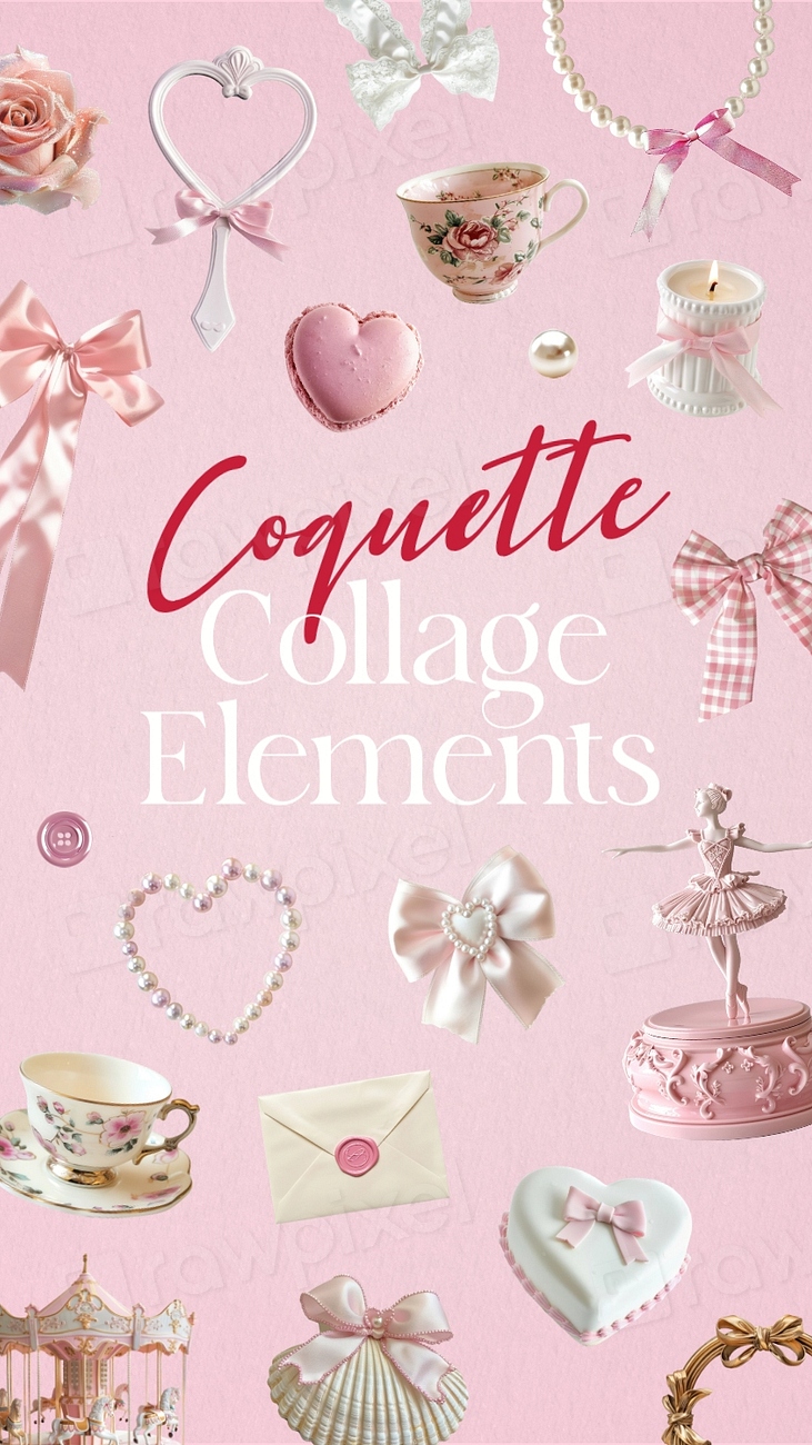 Editable coquette collage element design | Premium Editable Design ...